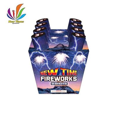 Commercial Fan Shape Cake Fireworks Class B 9 Shots CE Approval